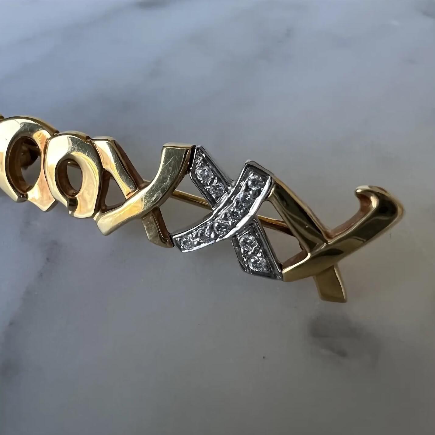 Vintage Tiffany & Co. Paloma Picasso 18K Yellow Gold & Platinum Diamond ...