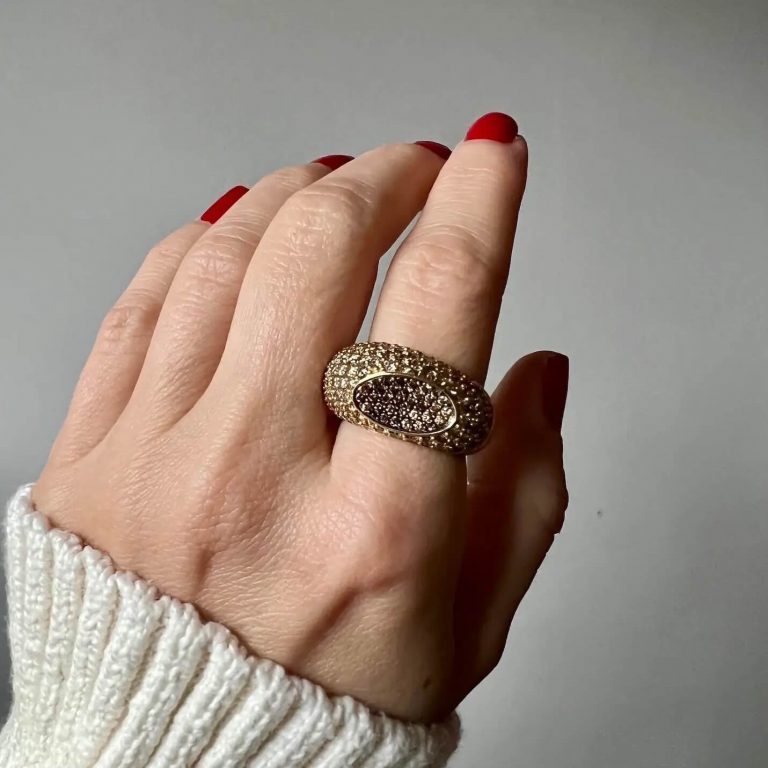 Roberto Coin 18K Yellow Gold Capri Plus Diamond Pave Ring – Historic Shop