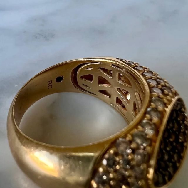 Roberto Coin 18K Yellow Gold Capri Plus Diamond Pave Ring – Historic Shop