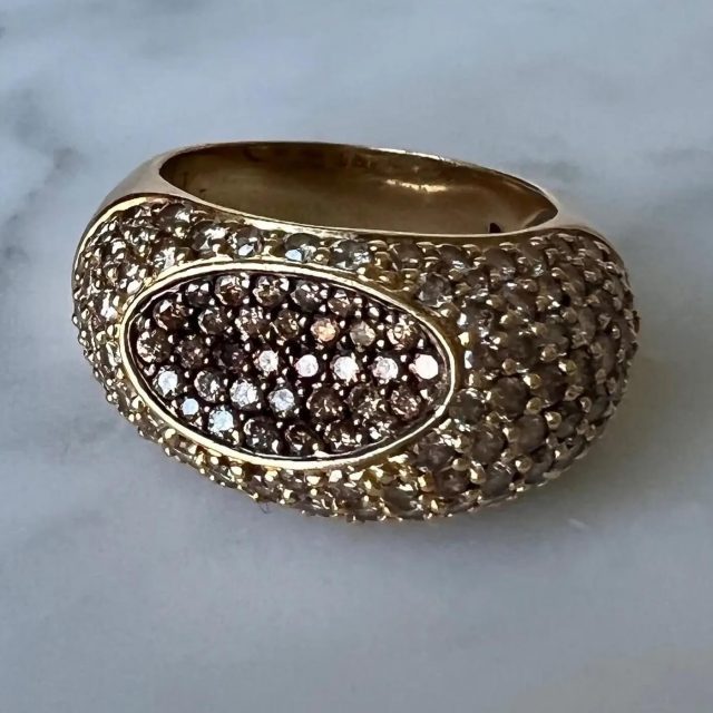 Roberto Coin 18K Yellow Gold Capri Plus Diamond Pave Ring – Historic Shop